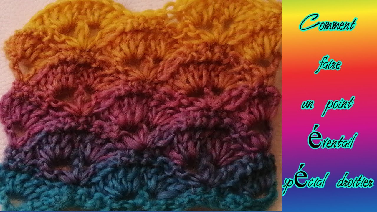 Comment faire un point éventail au crochet spécial droitier / tuto ...