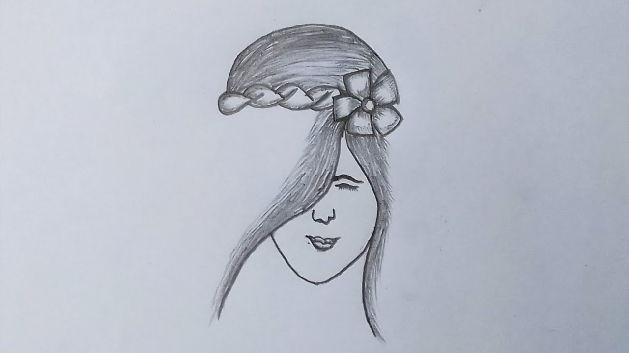 How to draw a beautiful girl with closed eyes|| easy drawing for girls ...