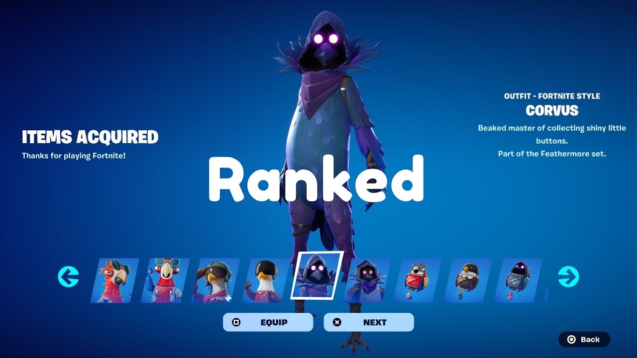 Fortnite Ranked with the Corvus skin! - YouTube