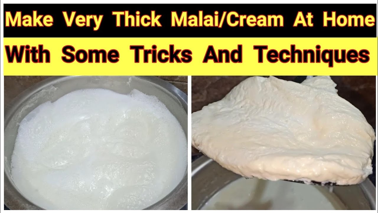 How To Make Thick Malai | Homemade Fresh Cream From Milk With Some ...