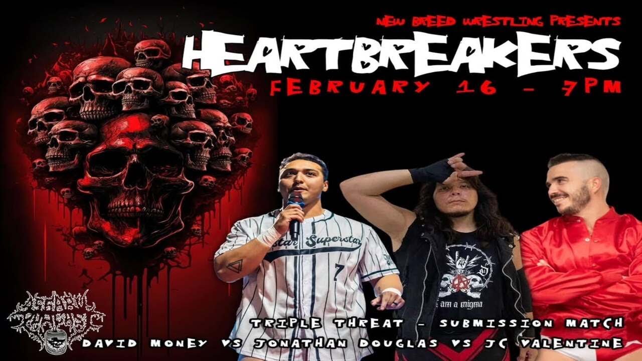 New Breed Wrestling Heart Breakers Jonathan Douglas vs JC Valentine ...