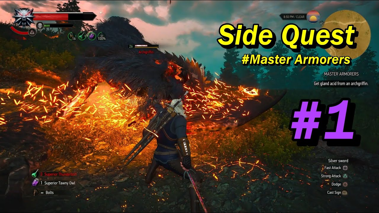 Geralt memburu Archgriffin - Gameplay Side Quest - YouTube