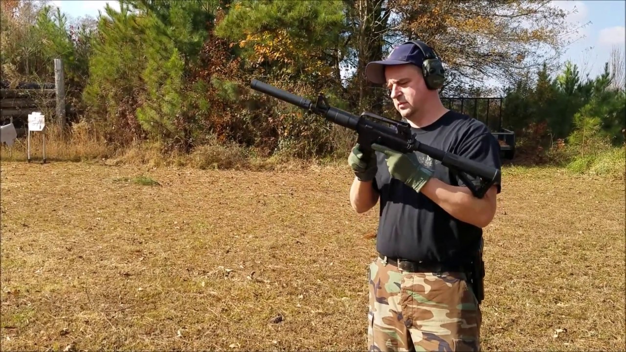 Full auto 9mm M16 machine gun - YouTube