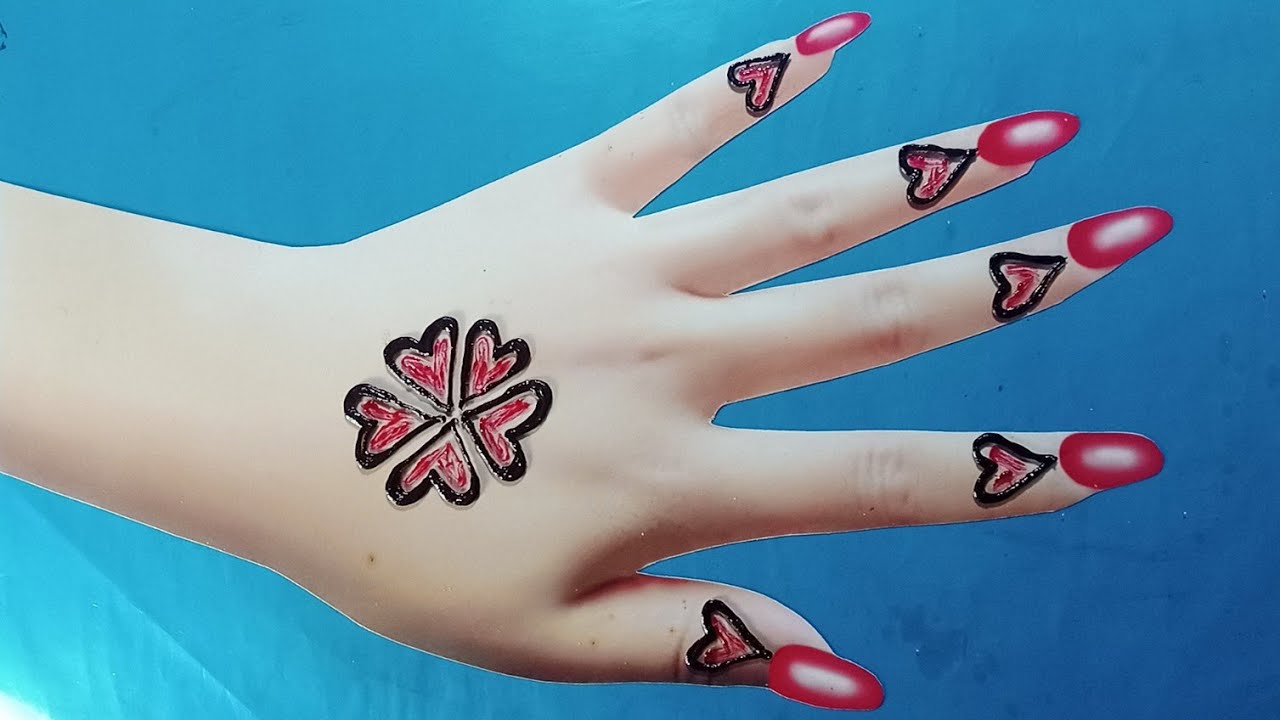 love heart mehndi design || very simple and easy || latest and ...