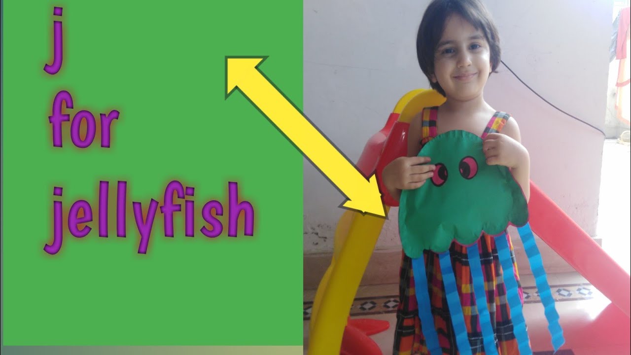 j for jellyfish, letter j craft/how to make jellyfish - YouTube