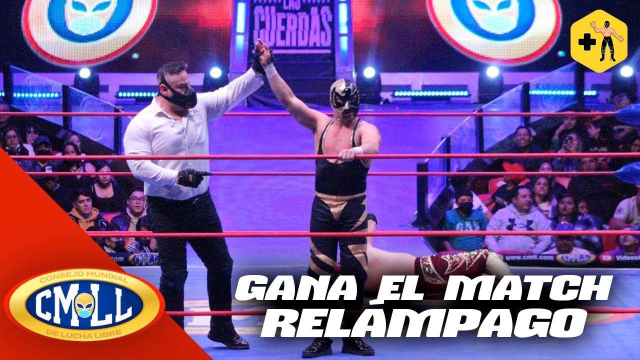 CMLL | Halcón Suriano Jr. derrota en match relámpago a Inquisidor - YouTube