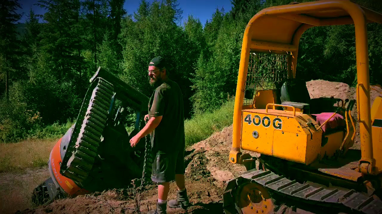 Excavator roll over and recovery fail - YouTube