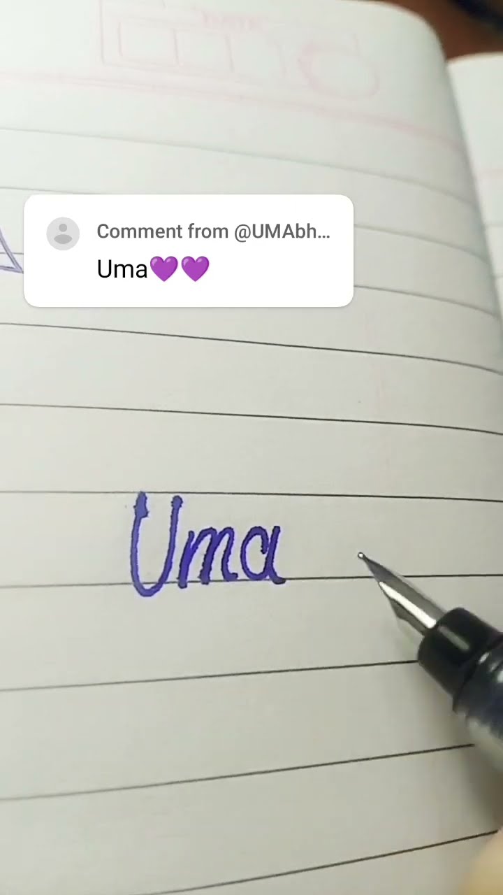 Uma 💜💜. comment your name guy's 😀. #short#art#callgraphy - YouTube