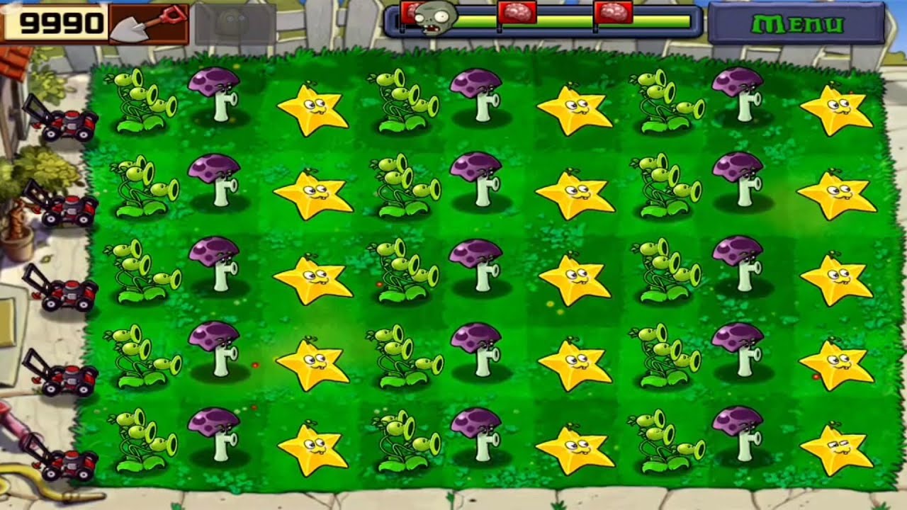 Plants vs Zombies • Adventure Trio Gameplay • ThreePea + Scaredy shroom ...