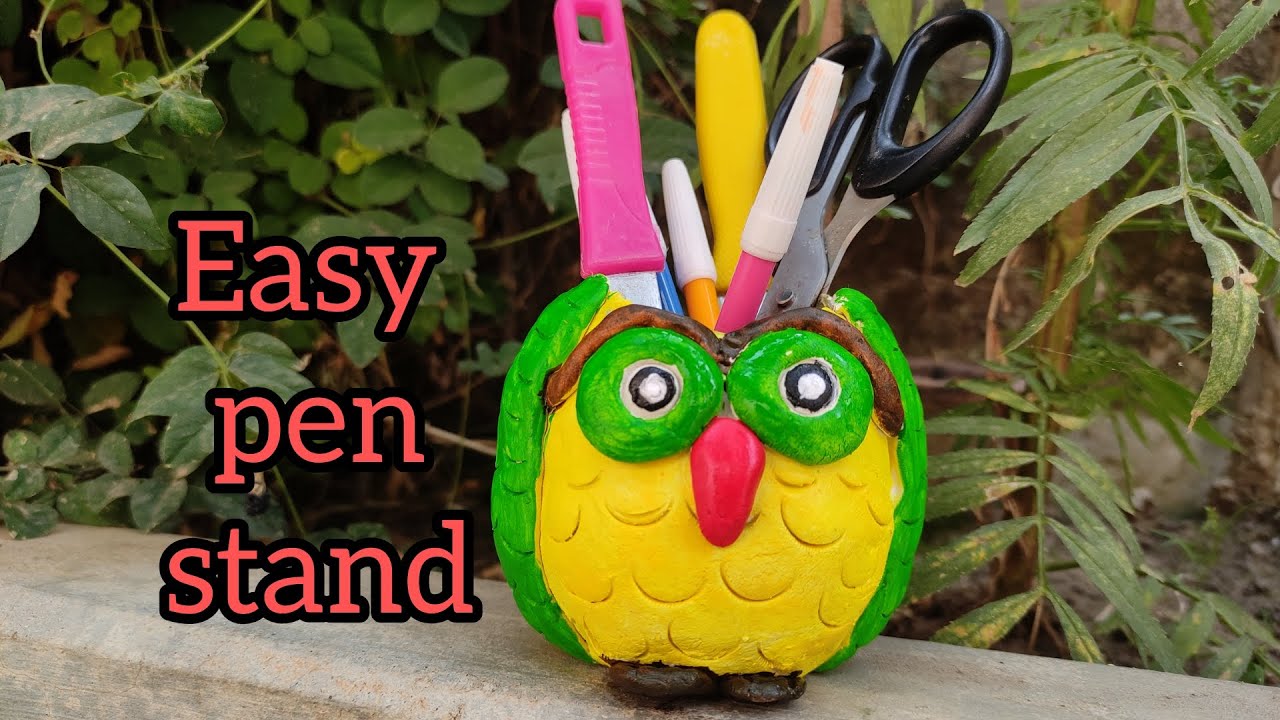 easy pen stand // craft with putty // easy craft #craft - YouTube