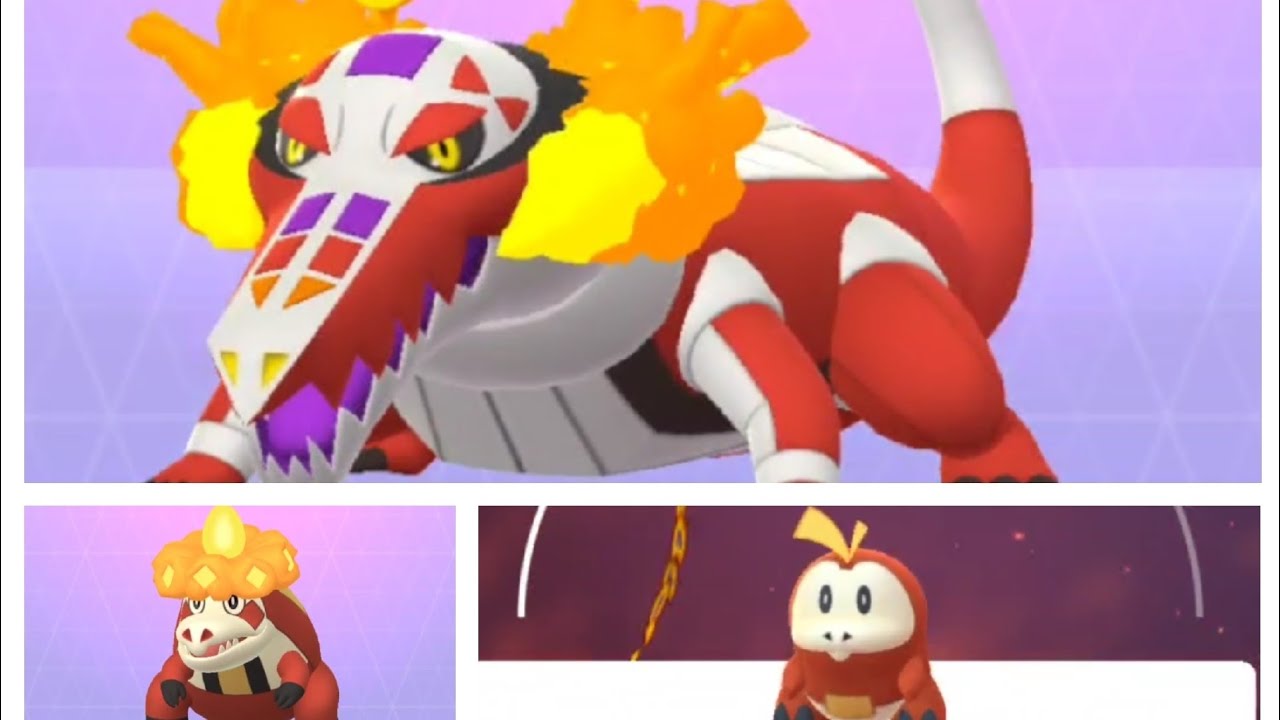 Fuecoco evolution into Crocalor | Crocalor evolution into Skeledirge ...