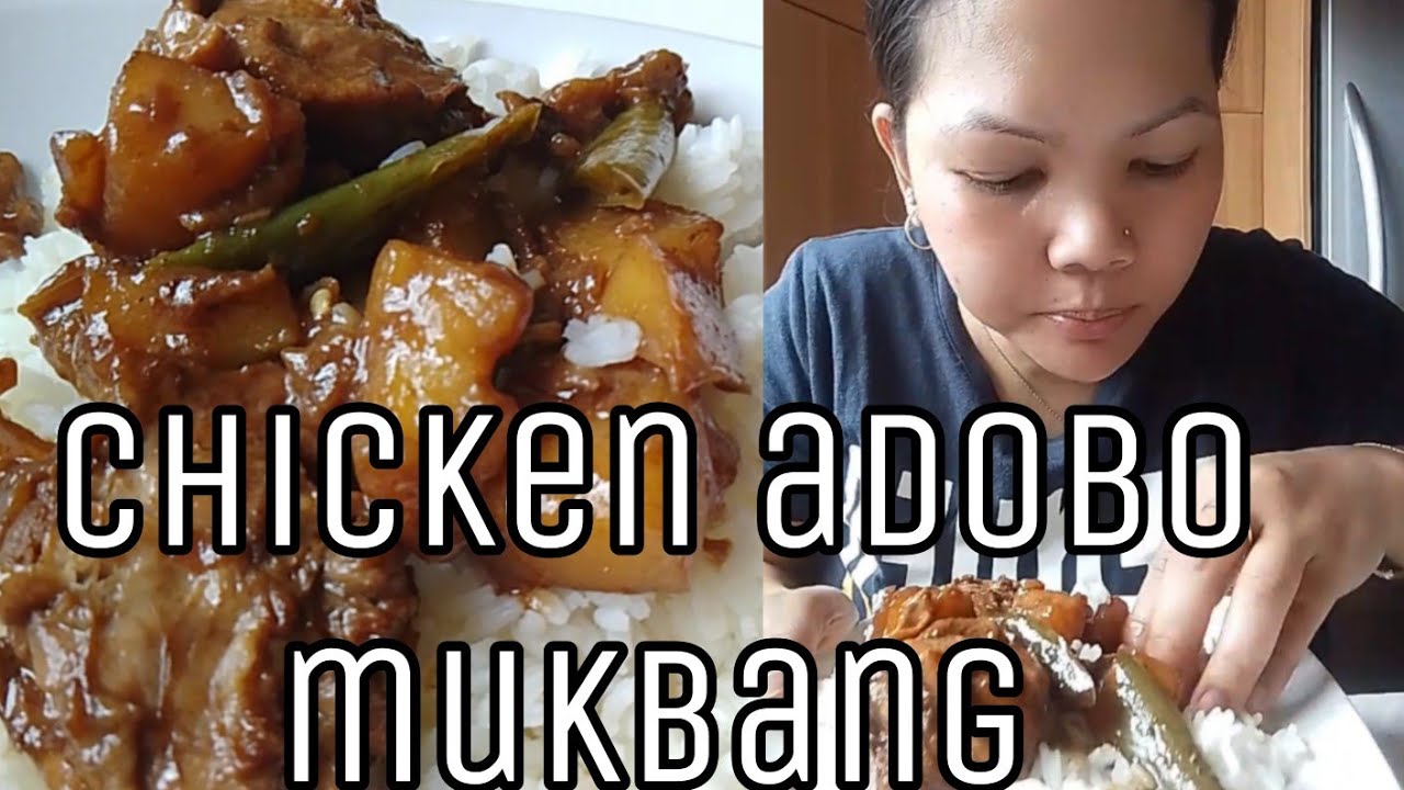 chicken adobo mukbang Pinoy foods - YouTube