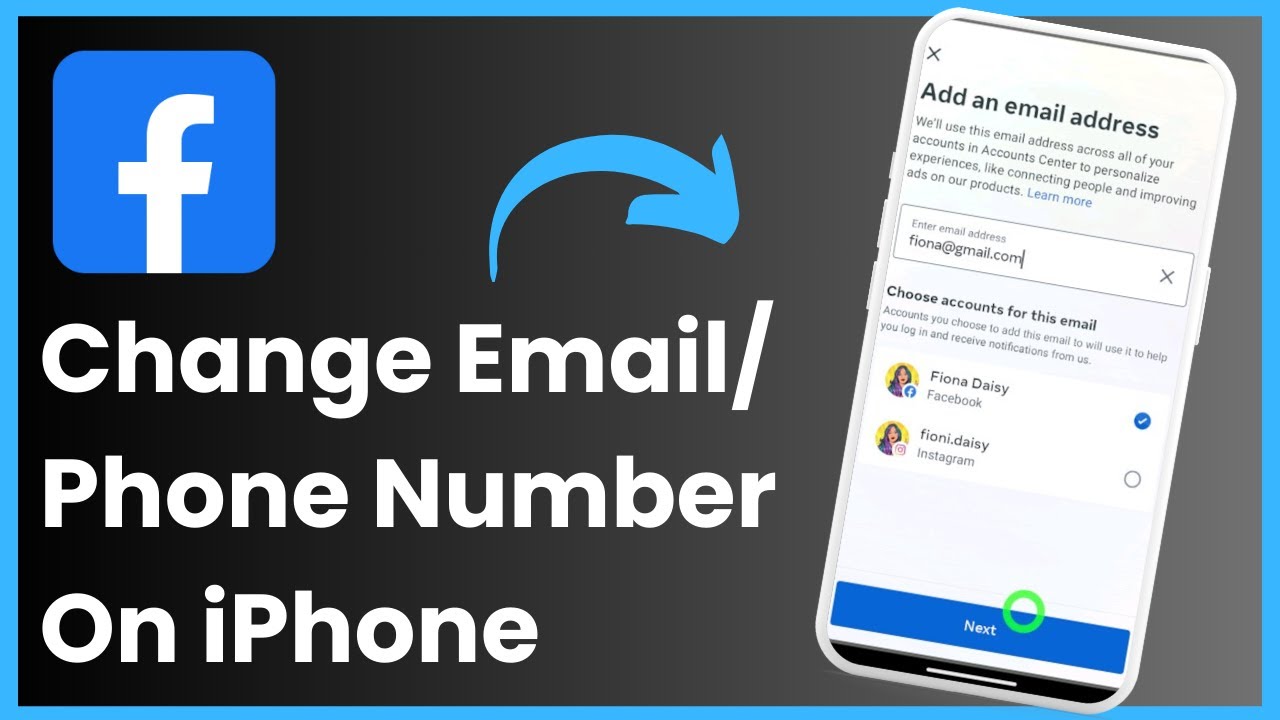 How To Change Facebook Phone Number & Email Address On iPhone ! - YouTube
