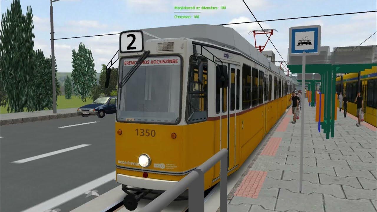 OpenBVE / Korszerüsitett GANZ-CSUKLOS / Kocsiszin probajarat 4.Villamos - YouTube