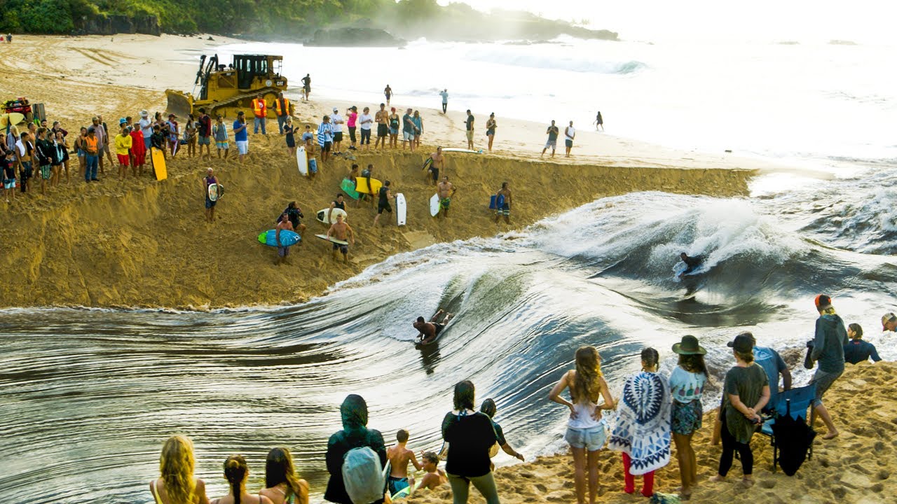 RIVER WAVES CREATED BY PROFESSIONAL SURFERS - YouTube