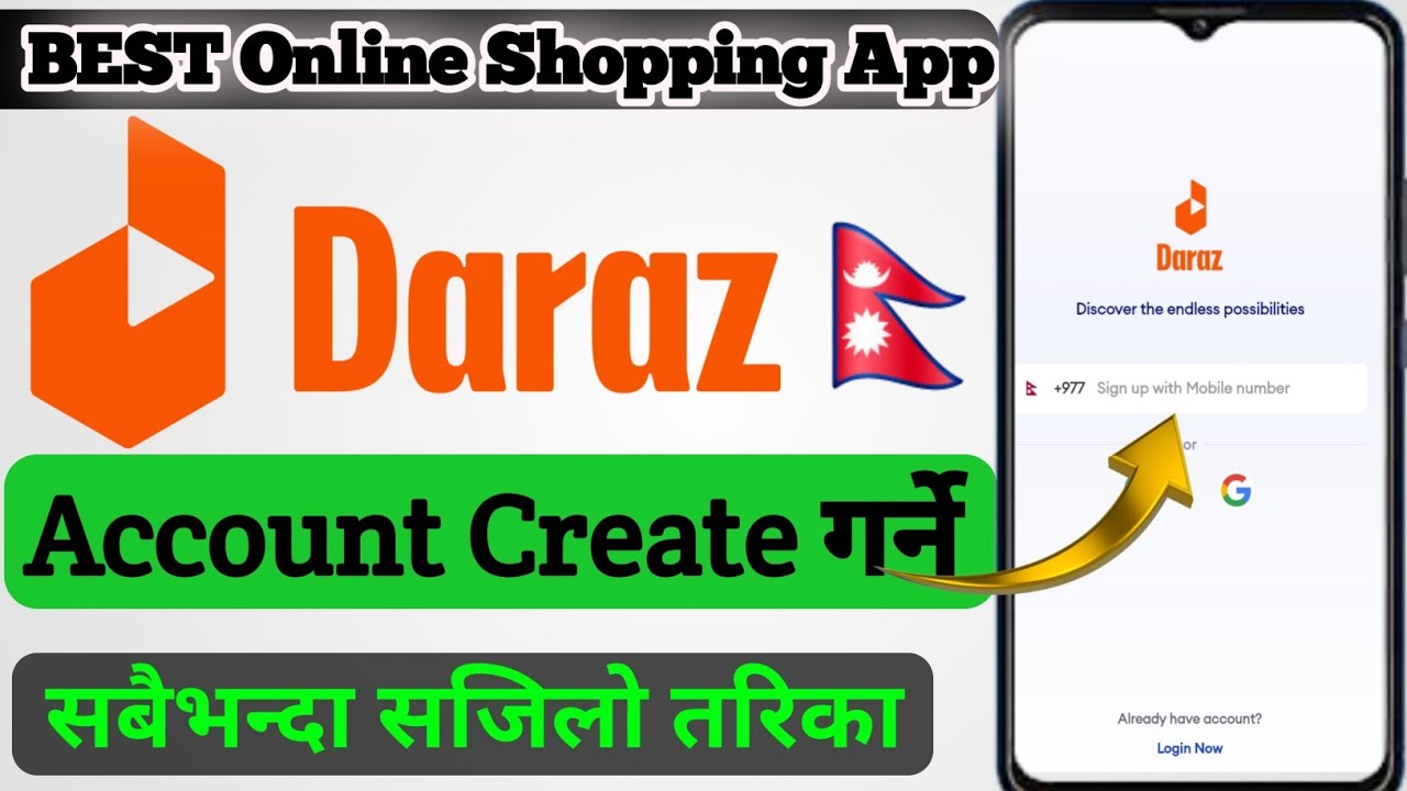 Daraz Account Kasari Banaune | How To Open Daraz Online shopping app ...