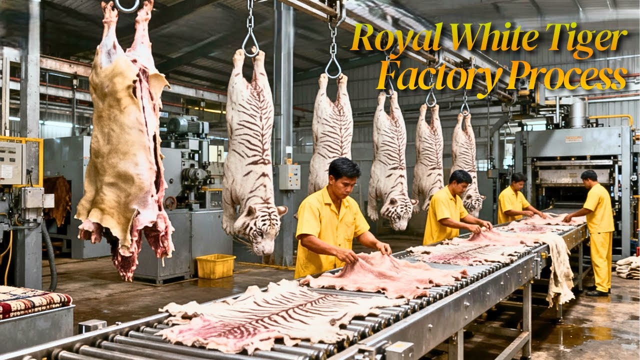 Complete 12-Step Process Turning Royal White Tiger into Luxury Fur and ...