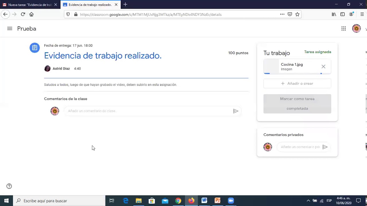 Procedimiento para entregar una tarea en Classroom ECP - YouTube