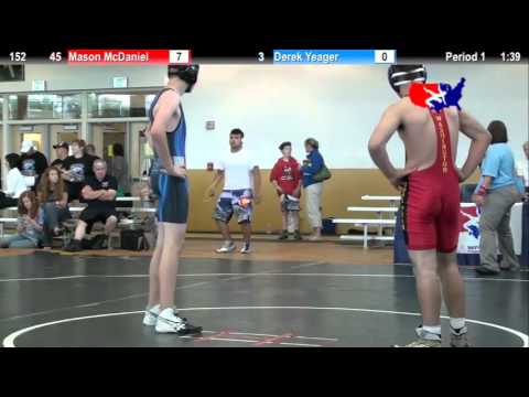 2012 Schoolboy Nat. Duals 152: Mason McDaniel vs. Derek Yeager - YouTube