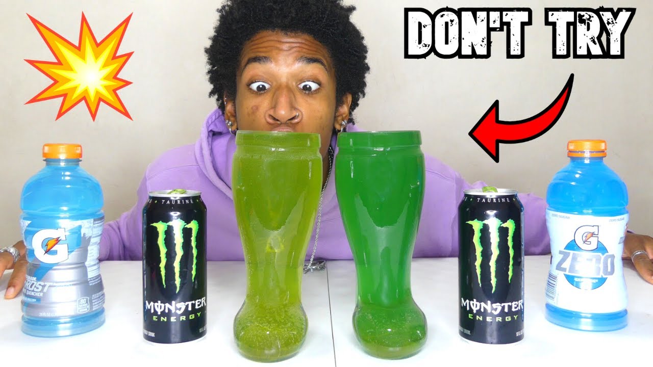 Drinking 2 Liters of Gatorade & Monster In SECONDS - YouTube
