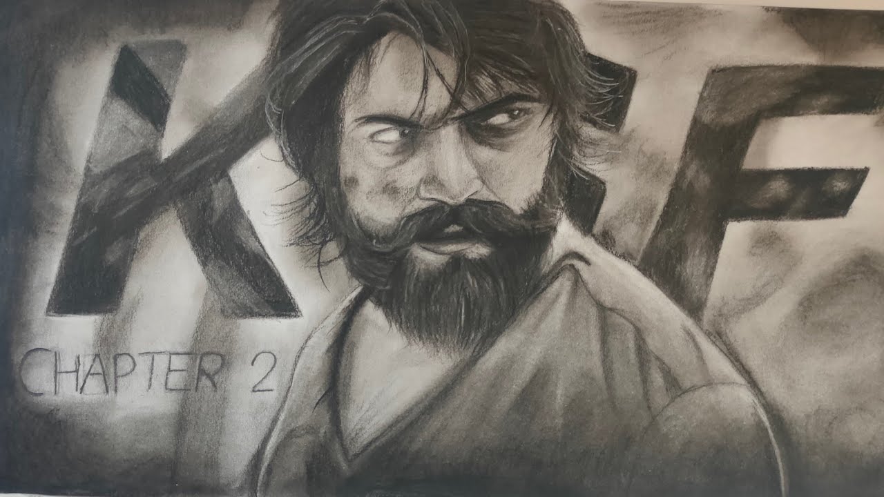 KGF CHAPTER 2 YASH DRAWING || FINAL PART :-3 || REALISTIC SKETCH ...