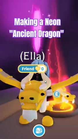 I made a NEON "Ancient Dragon" in Adopt ME! #shorts #neon #roblox # ...