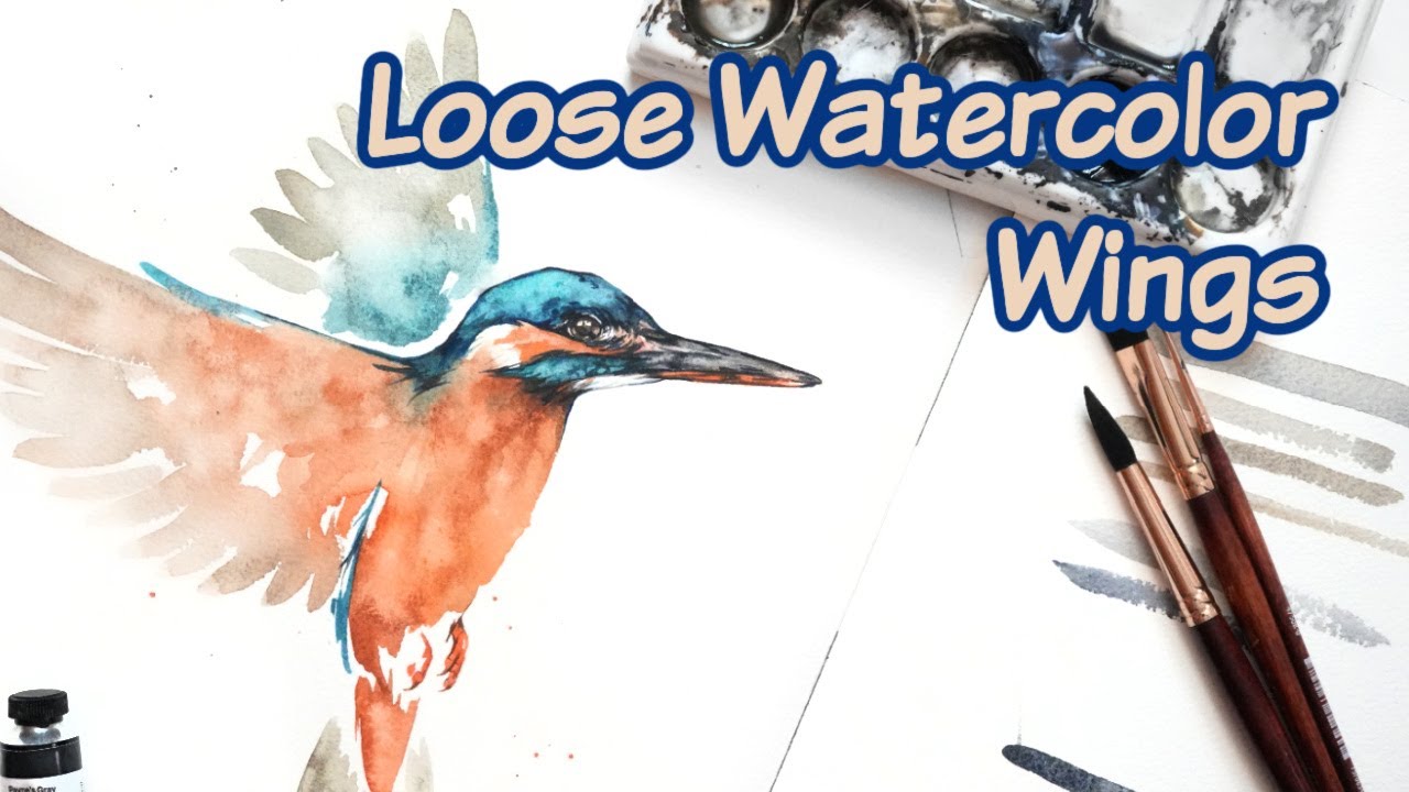 Easy Loose Watercolor Wing Technique and Demo - YouTube