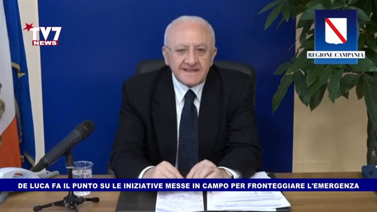Coronavirus. De Luca: Picco in Campania tra fine Aprile ed inizio ...