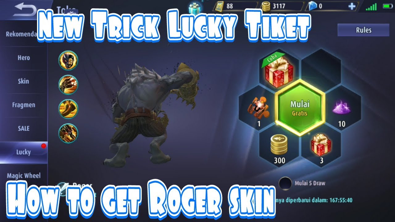 How to get Roger Dark Gent Skin From Lucky Spin 80 Ticket Lucky Spin ...