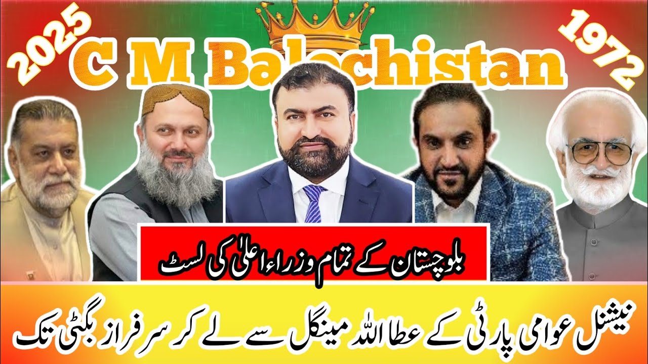 List of All chief ministers of Balochistan / Cm Balochistan/sarfraz ...