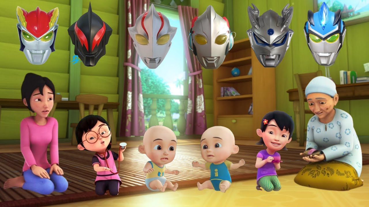 Upin, Ipin, Ka Ros, Susanti, Mei Mei, Opah, Memakai Topeng Ultraman‼ ...