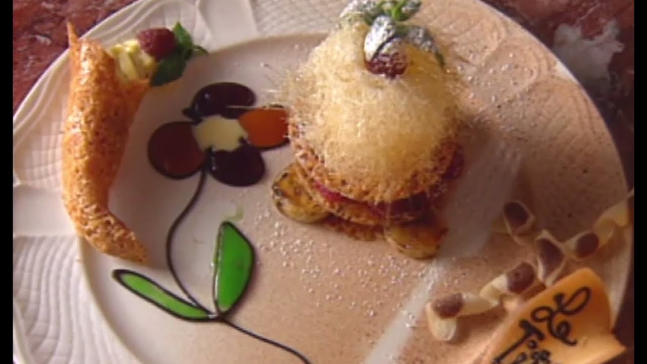 Almond Tuile with Passion Fruit Custard - Michael Maddox - Great Chefs ...