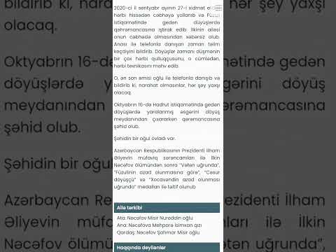 ŞEHİD KAPİTAN İLKİN NECEFOV SALYAN RAYONU ŞEKERLİ KENDİ
