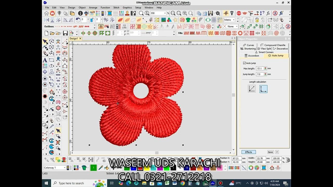 Waseem UDS Wilcom Training Stitch Angle - YouTube