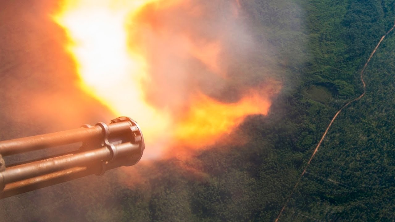 AC 130 Gunship In Action Close Air Support Live Fire Training - YouTube