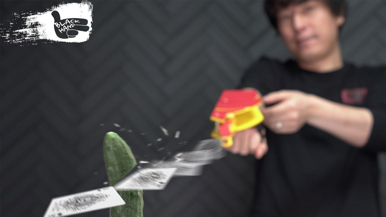 DIY Card Shooting Gun - tremendous destructive power - YouTube
