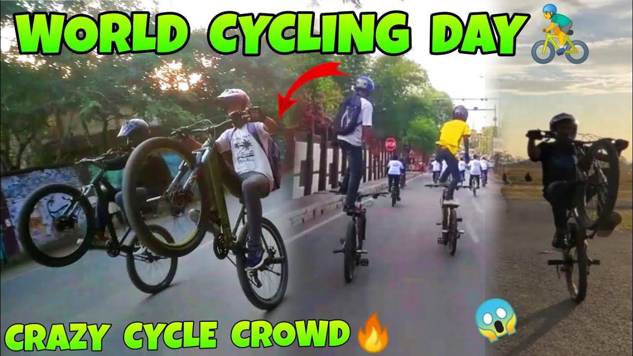 Crazy stunts in World Cycling Day 🚴‍♂️🔥||Crazy Cycle Rally 😱🚴‍♂️ - YouTube