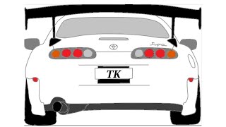 How to draw a TOYOTA SUPRA MK4 / drawing supra IV /drawing toyota supra ...