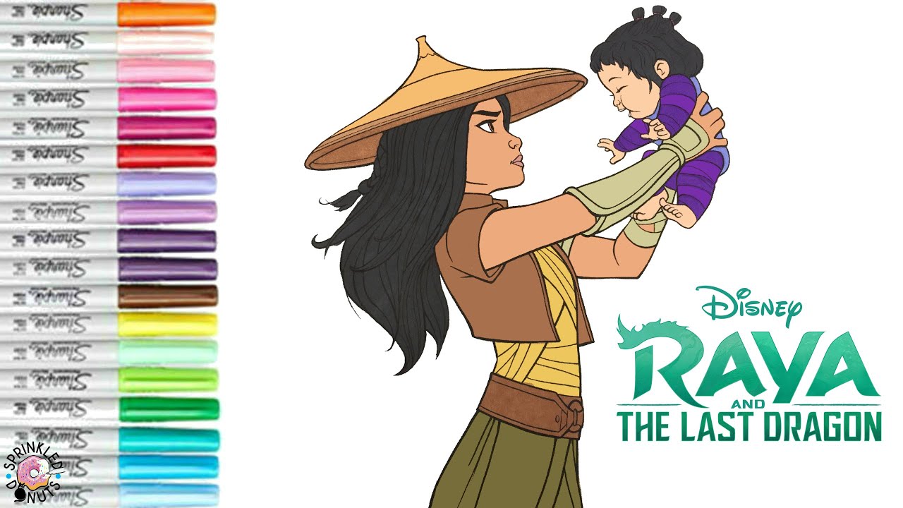 Disney Raya and the Last Dragon Coloring Book Pages Raya Noi and Baby ...