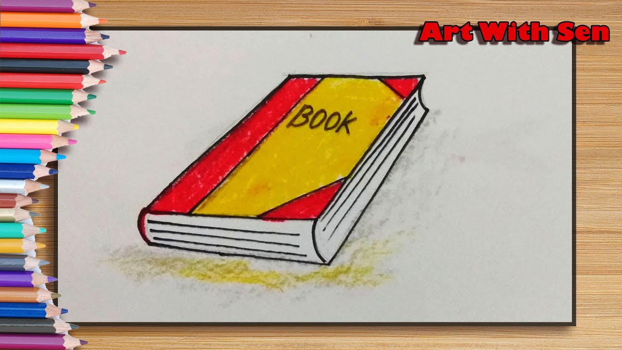 how to draw a book (Very easy) |Comment dessiner un livre | كيفية رسم ...