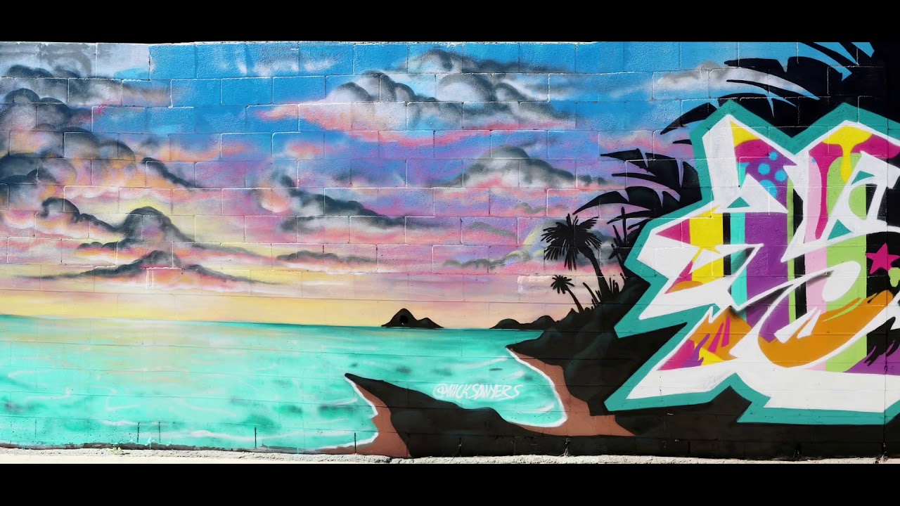 Long Beach Paradise City Graffiti Fast Times Wall with various artists ...