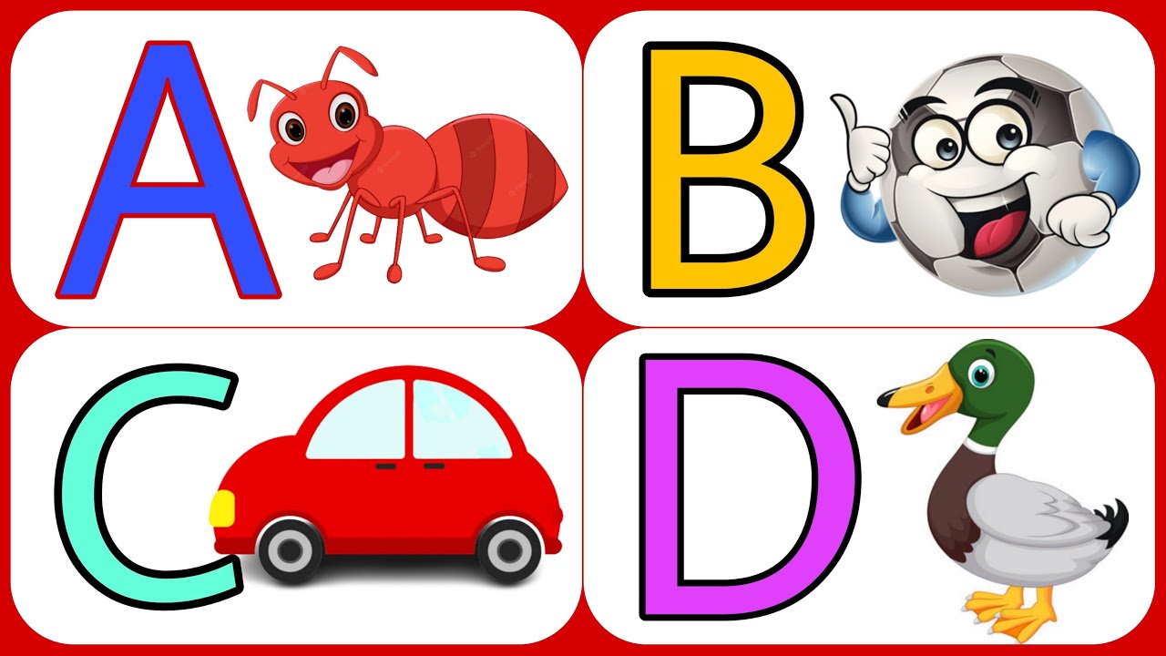 A for ant 🐜, B for ball 🏀, ABCD, Phonic sound, Animated series, Cartoon ...