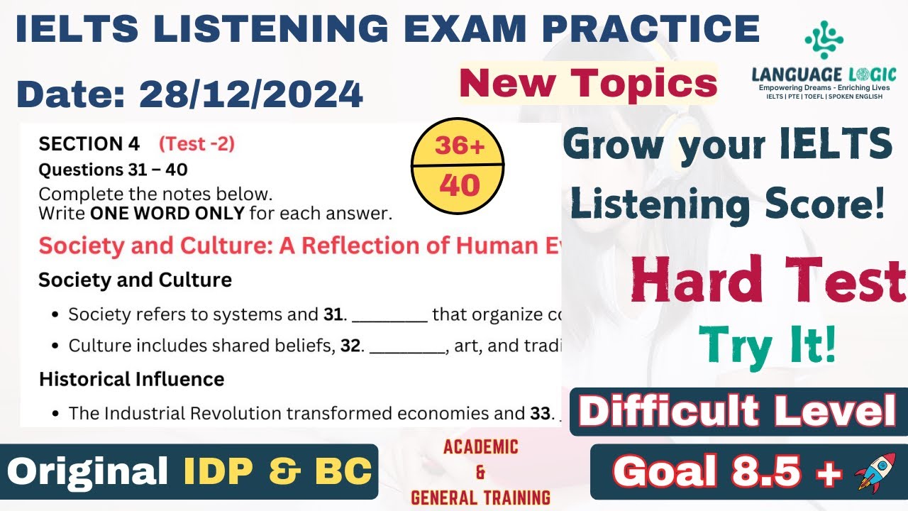IELTS LISTENING PRACTICE TEST 2024 WITH ANSWERS | 28.12.2024 - YouTube