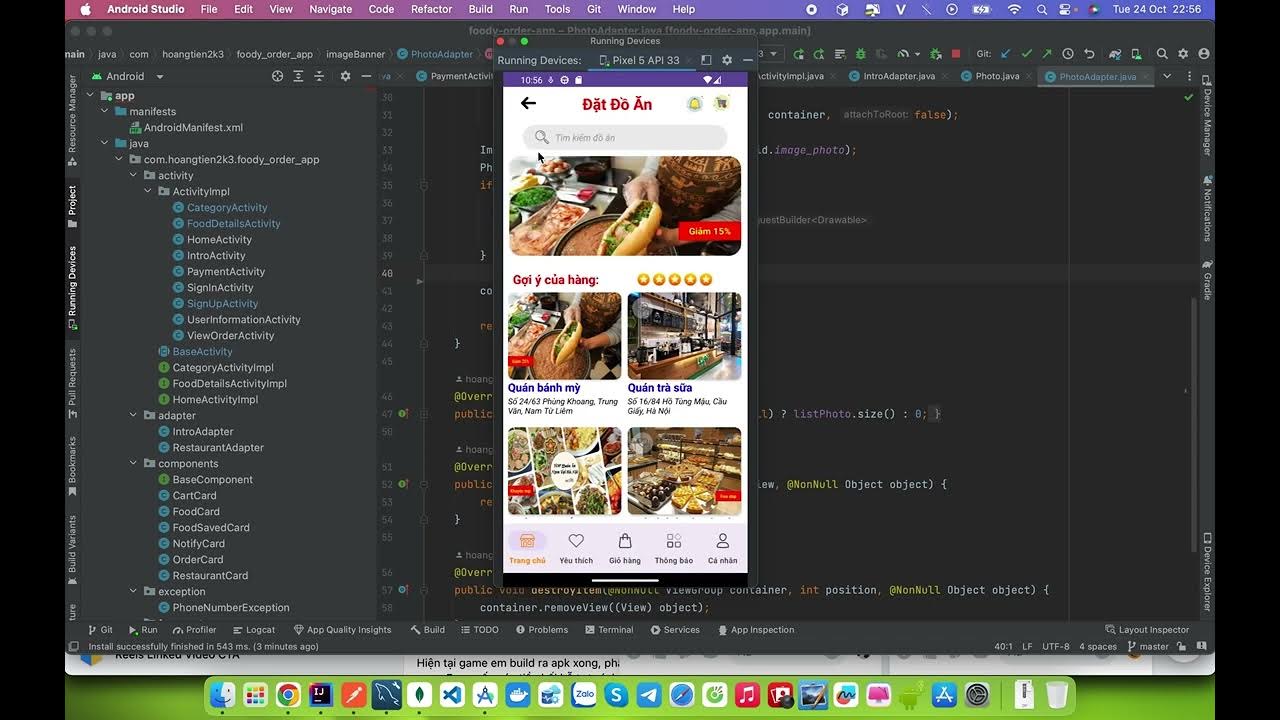 [Java] App đặt đồ ăn (foody-order-app) - kết nối SQLite - YouTube
