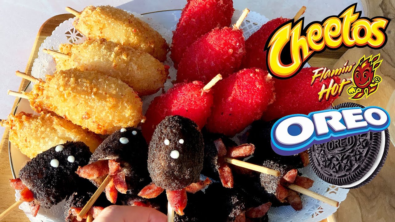 Cheetos & Oreo Mini Cheese Corn Dogs | 미니 찹쌀 치즈 핫도그 (feat. 오레오 & 치토스 ...