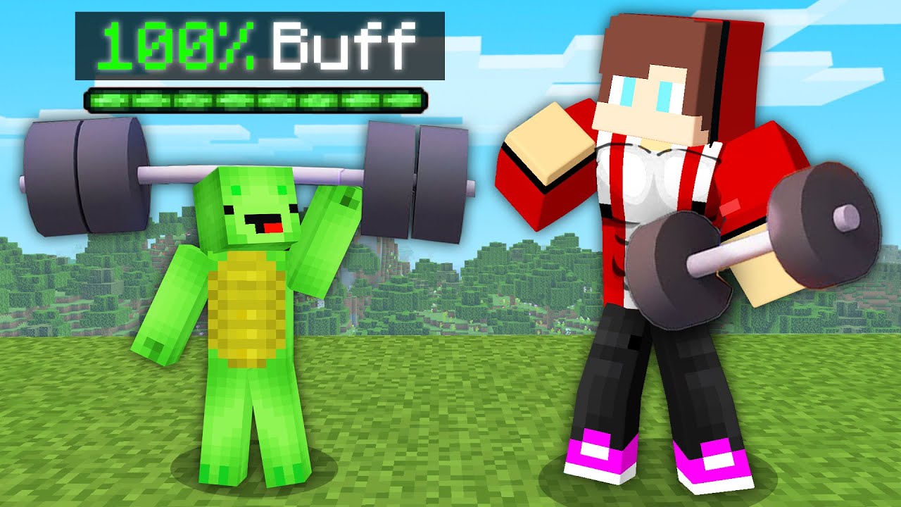 Mikey and JJ Got 100% BUFF - Maizen Parody - YouTube