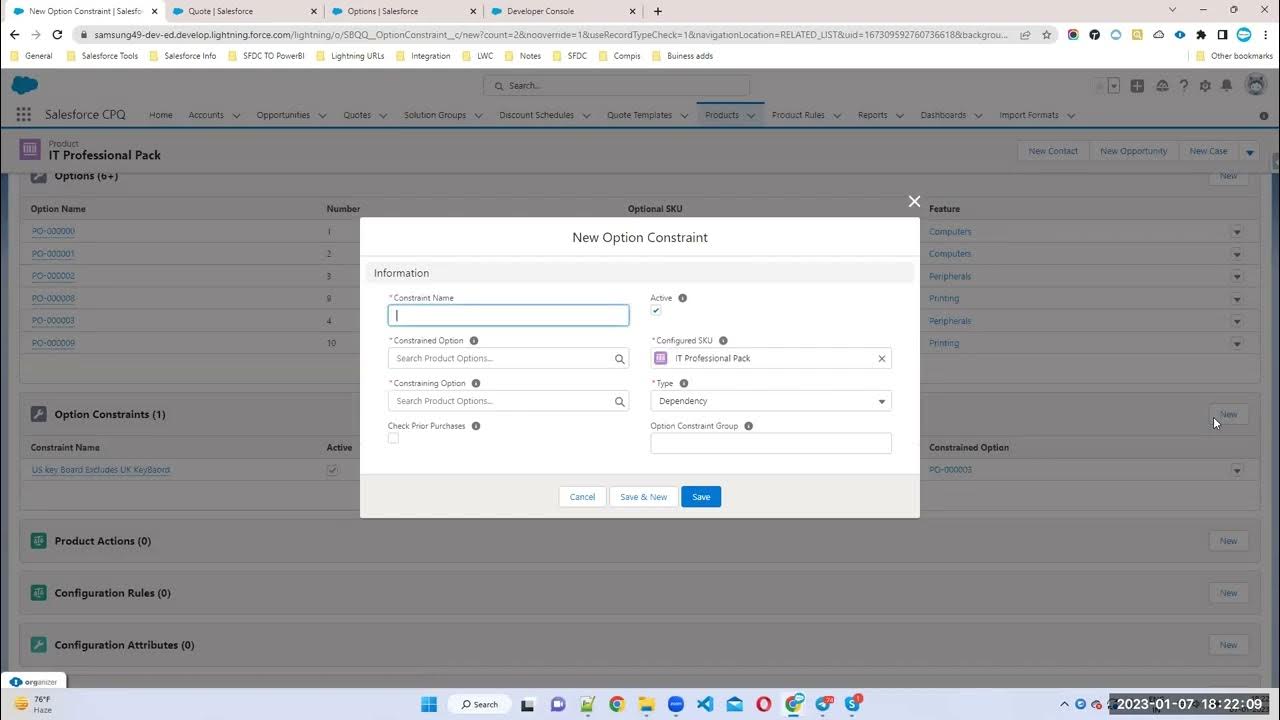 Video7 Option constraints in Salesforce CPQ - YouTube