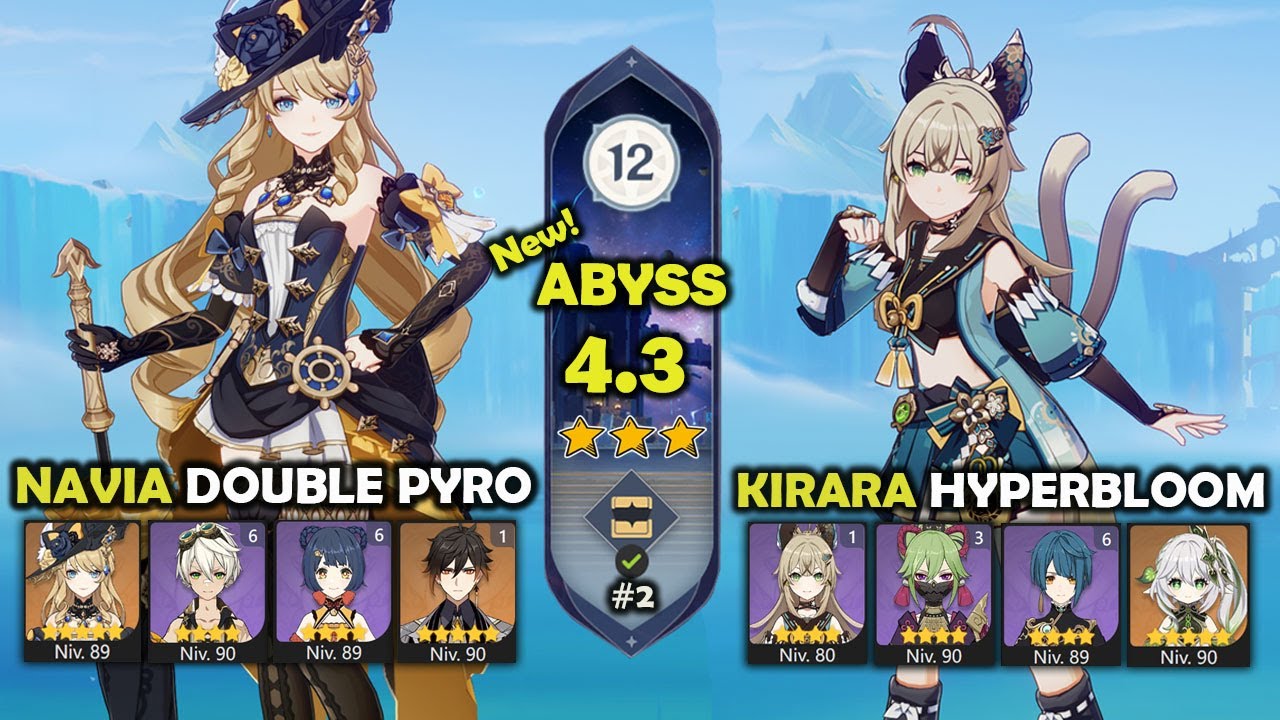 Navia Double Pyro & Kirara Hyperbloom | Abismo 4.3 | Spiral Abyss 12 ...
