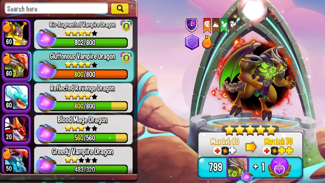 Gluttonous Vampire Dragon 5🌟 Lv70 & Test SKILL "ĐẬP ĐẤT" - YouTube