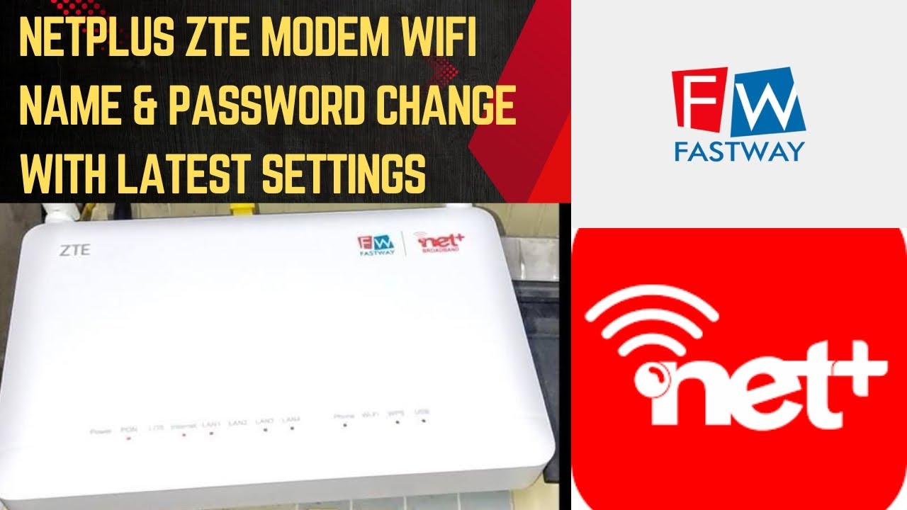 Netplus zte modem wifi name & password change with latest updates - YouTube